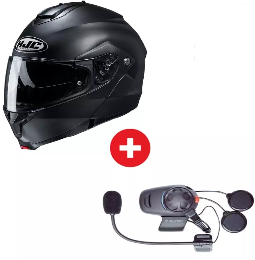 Pack Casque HJC C91 Uni Noir Mat + Intercom Bluetooth Ely-tek by Sena ...