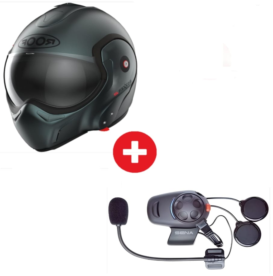 Pack Casque Roof R09 Boxxer 2 Bleu Petrole Mat + Intercom Bluetooth ...