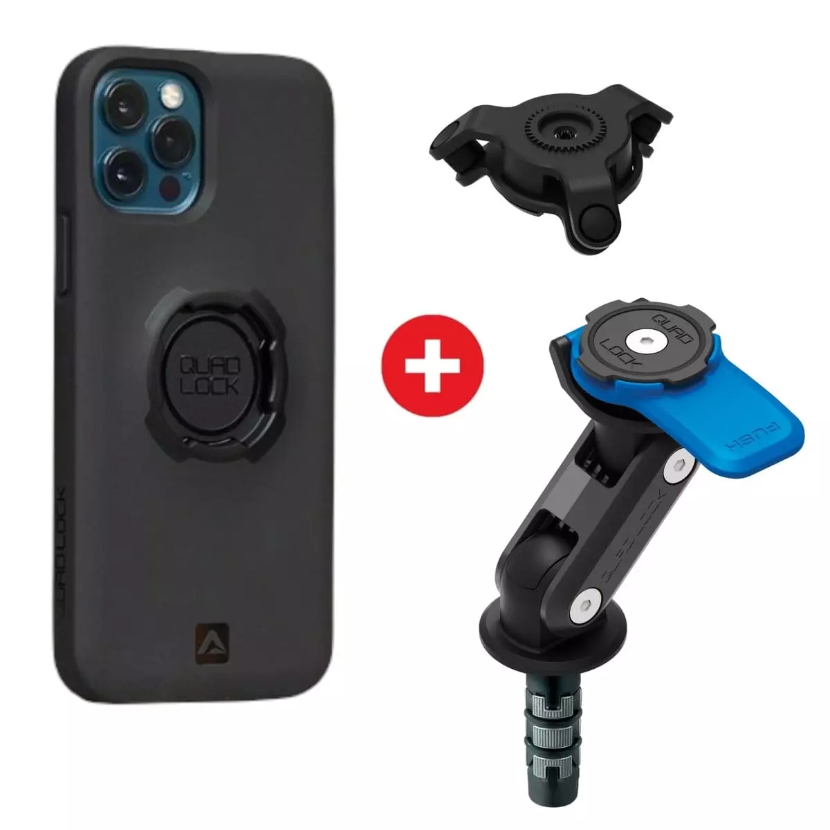 Pack Quad Lock Coque iPhone 14 Pro Max + Réducteur Vibration + Support ...