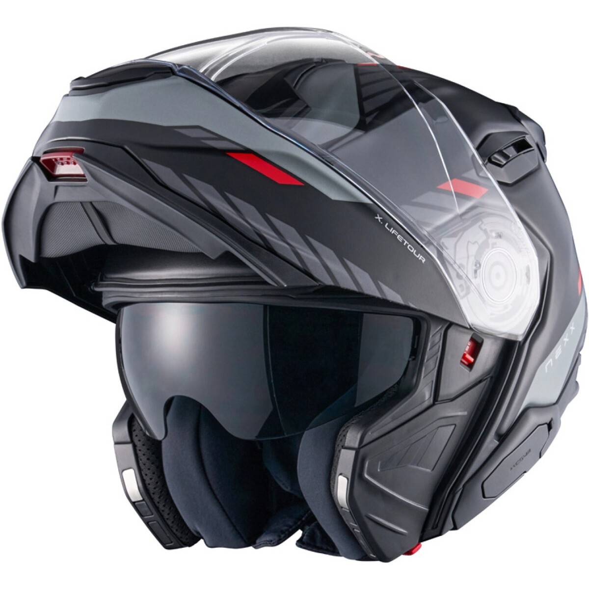 Casque Modulable Nexx X.Lifetour Globe Noir Rouge Mat - Casque Modulable