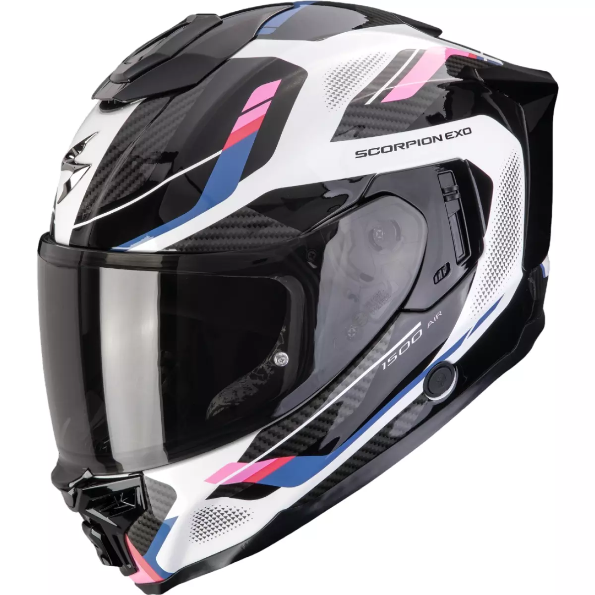 Casque Scorpion Exo-1500 Air Sleek Blanc Noir Rose - Casque Intégral