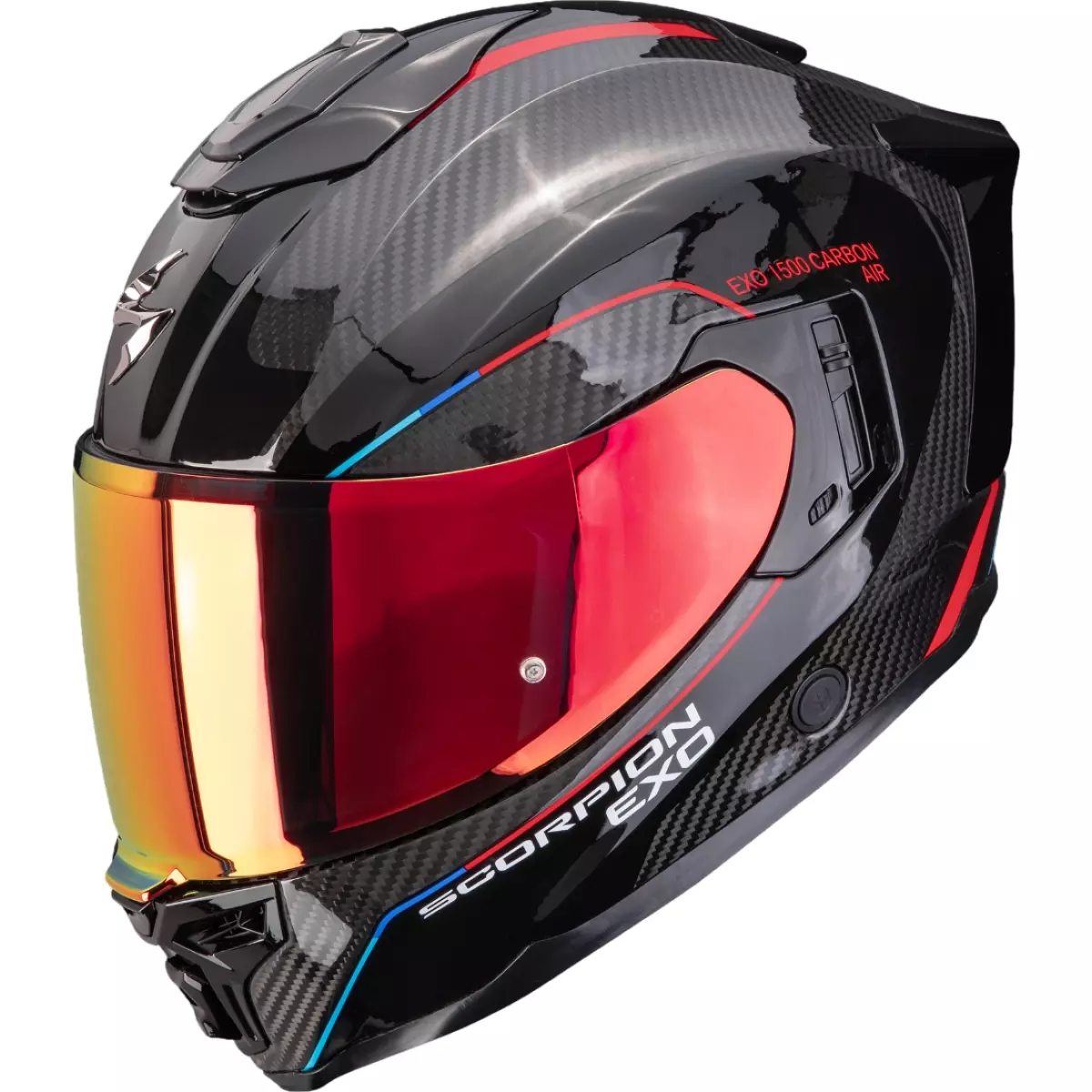 Casque Scorpion Exo-1500 Carbon Air Mundi Noir Rouge - Casque Intégral