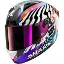 Casque Shark Aeron Speed-Fancy Carbone Blanc Orange Brillant - Casque ...