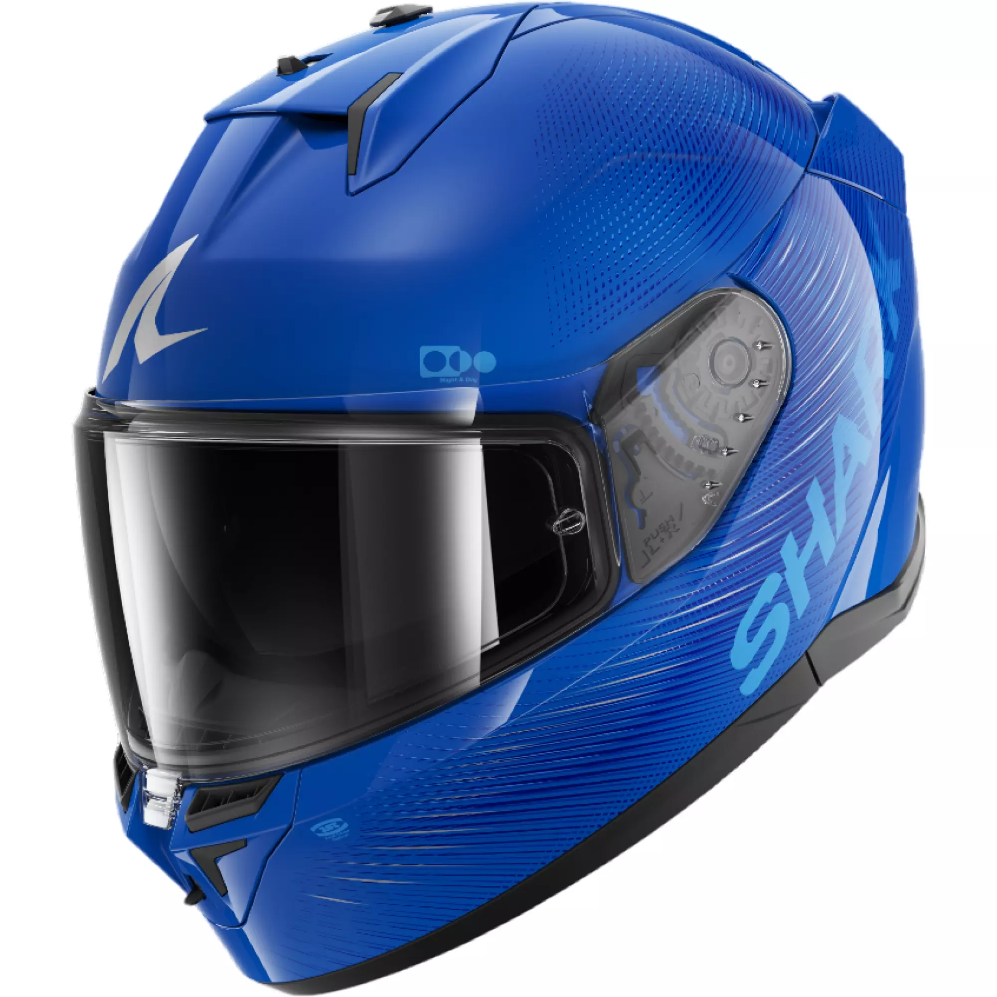 Casque Shark D-Skwal 3 SP Lyne Bleu Argent Bleu Brillant - Casque Intégral