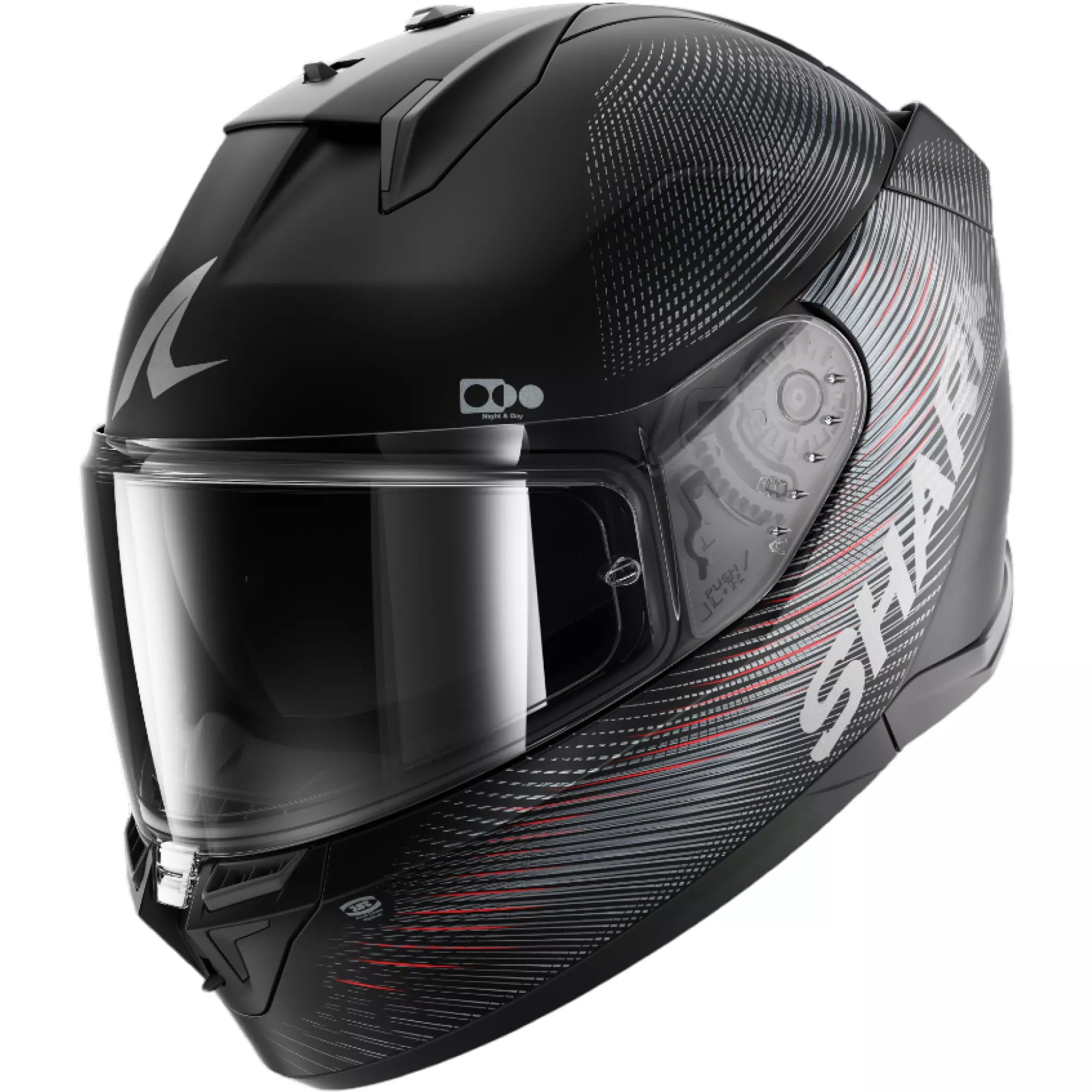 Casque Shark D-Skwal 3 SP Lyne Noir Anthracite Rouge Brillant - Casque ...