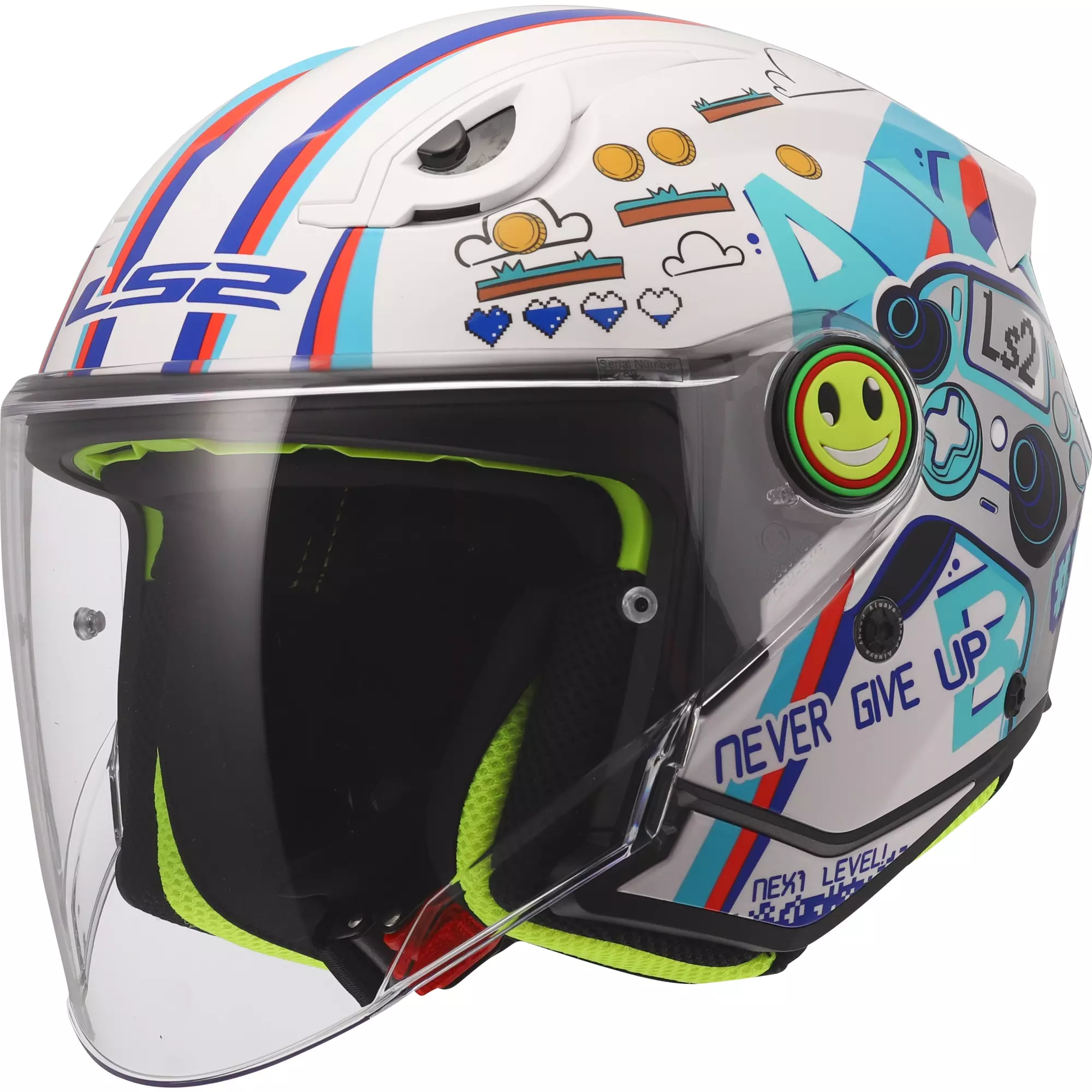 Casque Enfant LS2 OF622 Funny II Next Level Blanc - Casque Jet