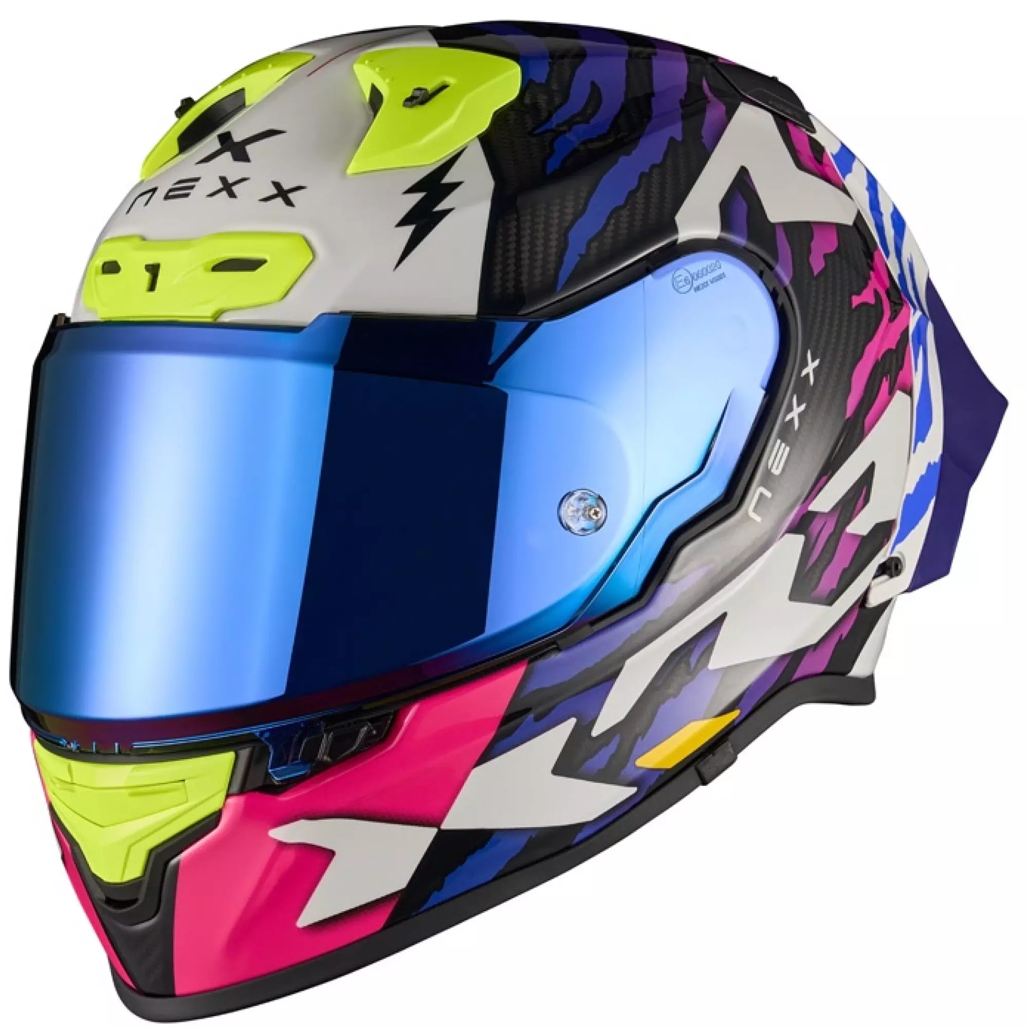CASQUE NEXX X,R3R CARBON ZIGER L/VIOLET BLEU Bleu/Violet - Casque Intégral