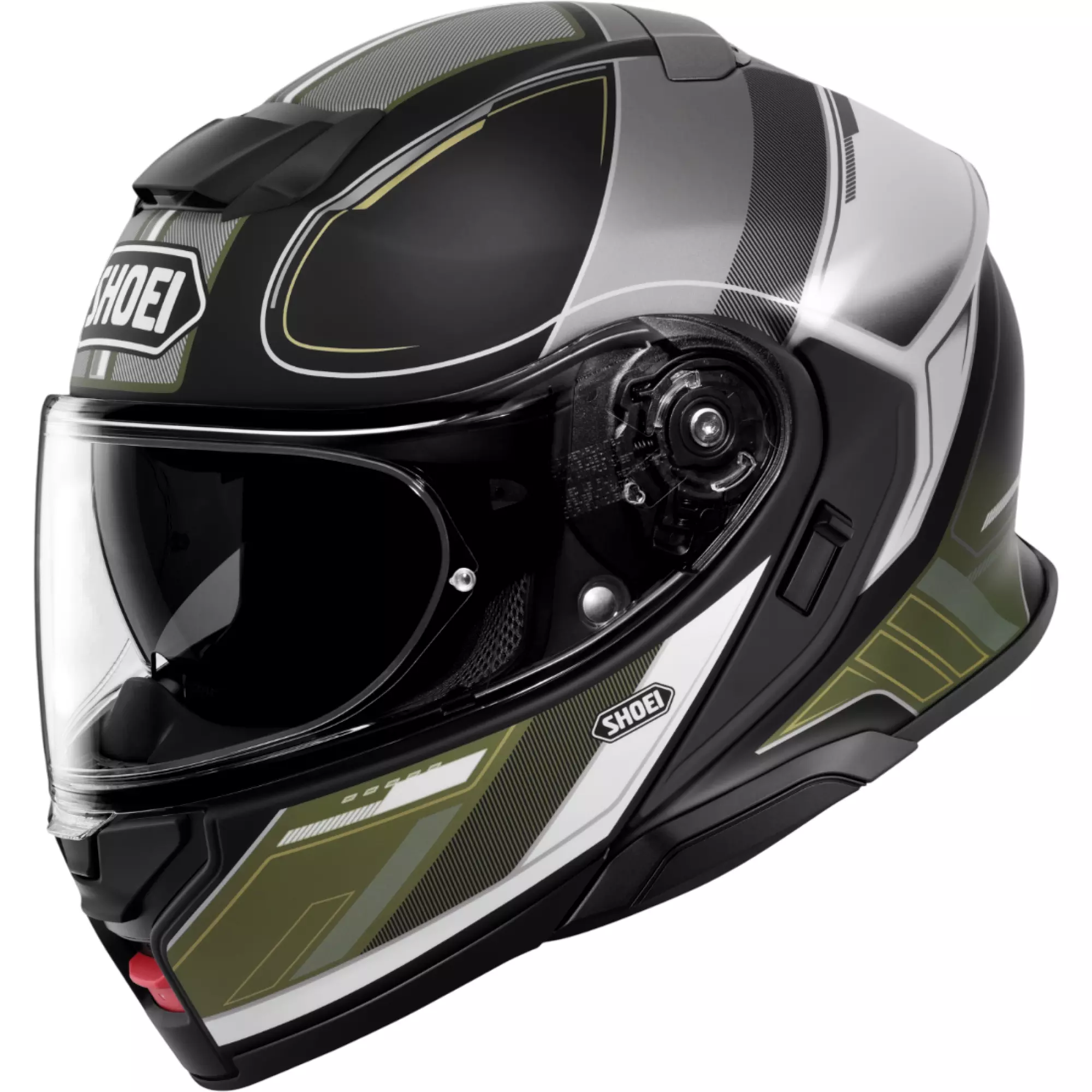 CASQUE SHOEI NEOTEC3 SHARPEN S/TC-11 Gris/Noir/Vert - Casque Modulable