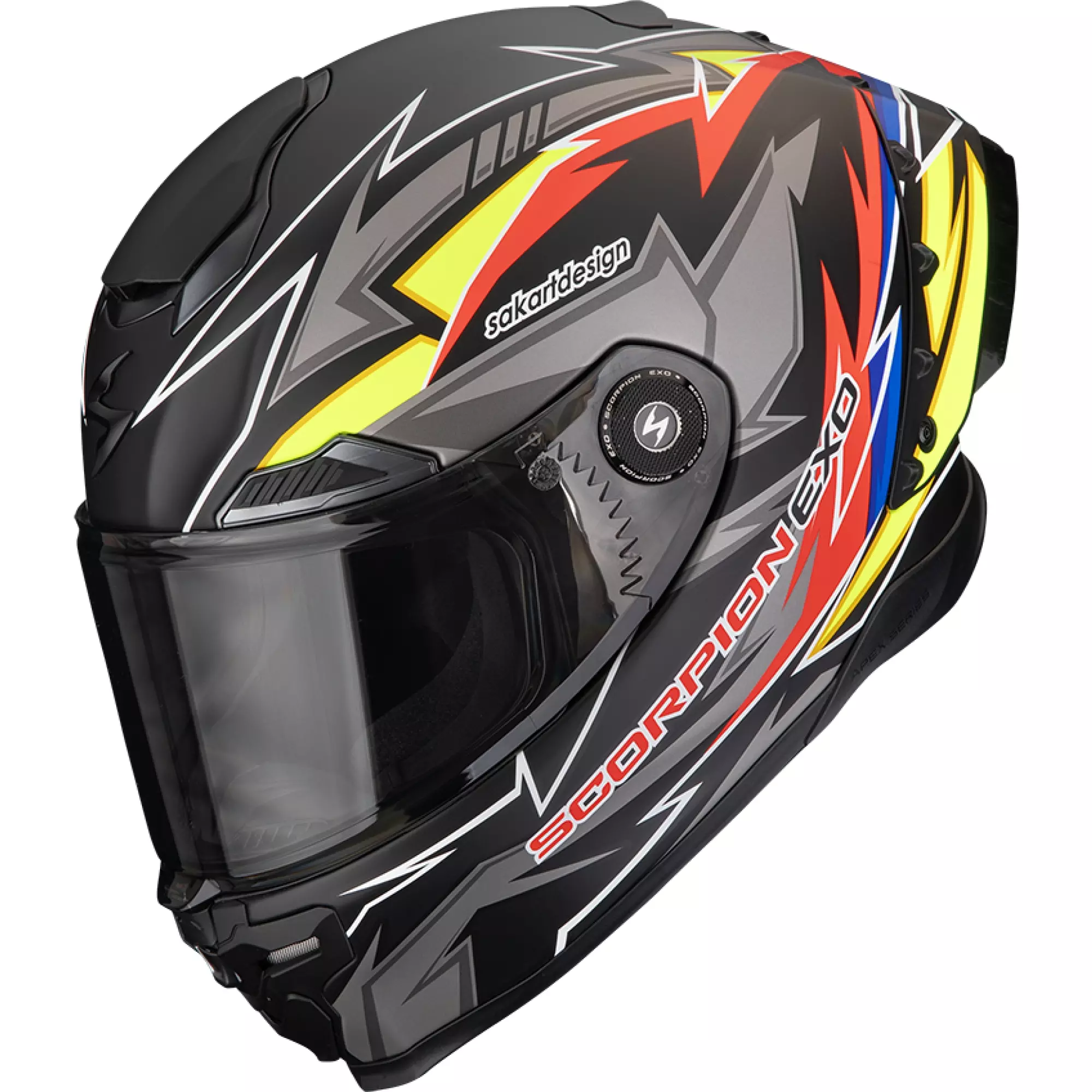 Casque Scorpion Exo-Race Air Move On Noir Rouge Jaune - Casque Intégral
