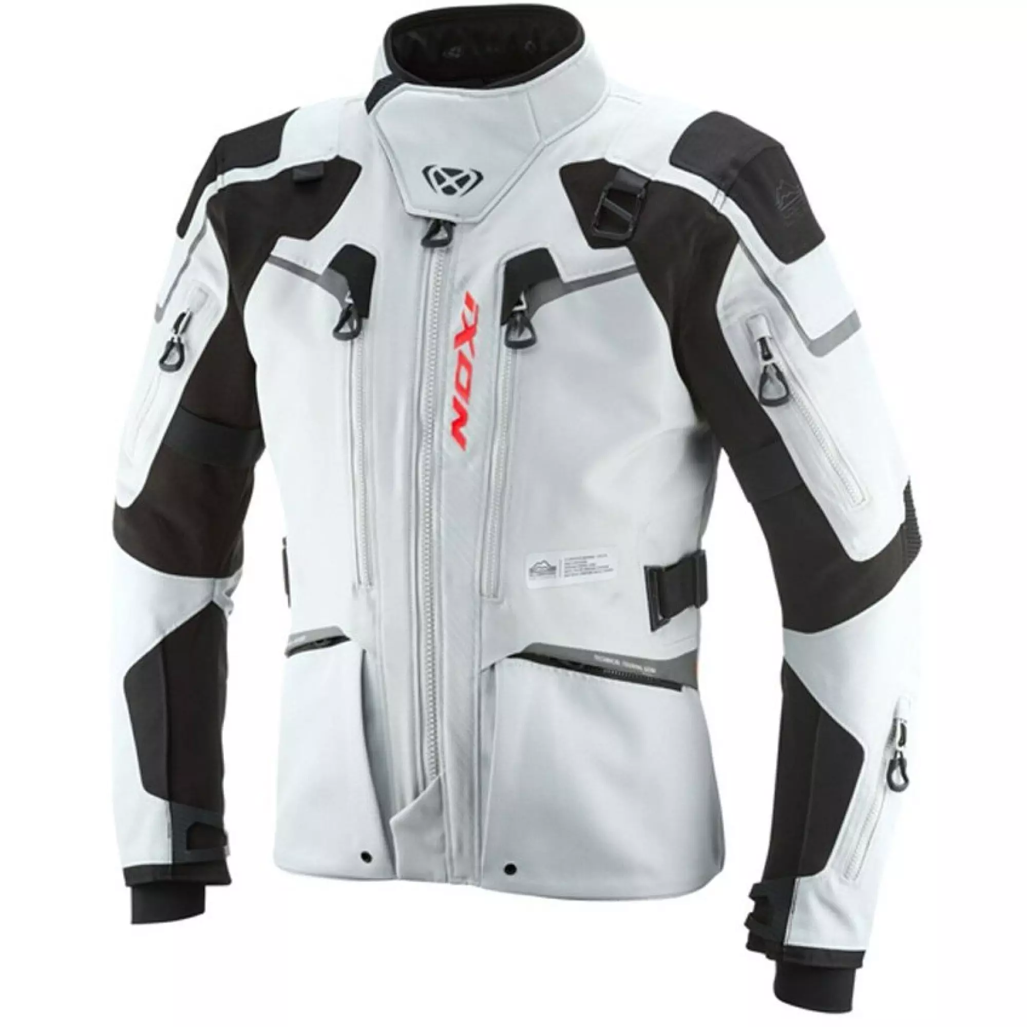 Veste Ixon Odin Gris Clair Noir - Blouson Moto Textile